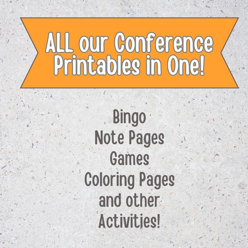 LDS General Conference for Teens and Kids Study Notebook Activities BINGO Conference Squares for ...