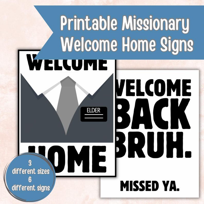Missionary Welcome Home Signs for Airport Printable Posters for ...