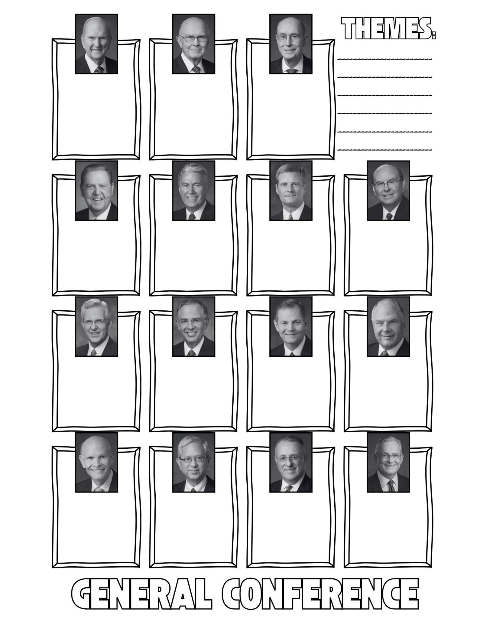 LDS General Conference for Teens and Kids Study Notebook Activities BINGO Conference Squares for ...