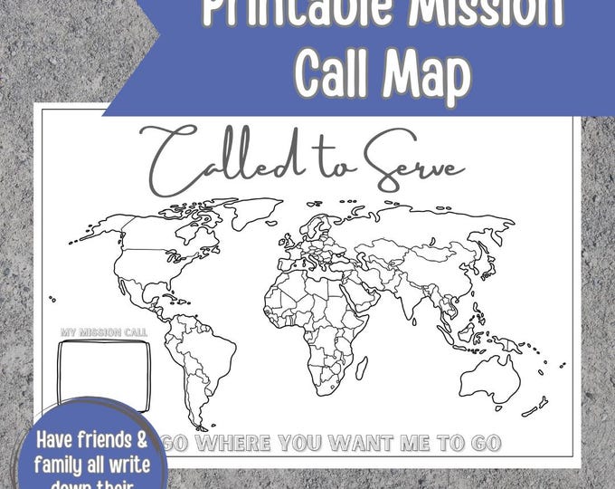 LDS Mission Reveal Party Printable - Includes World Map, USA Map, Guess ...