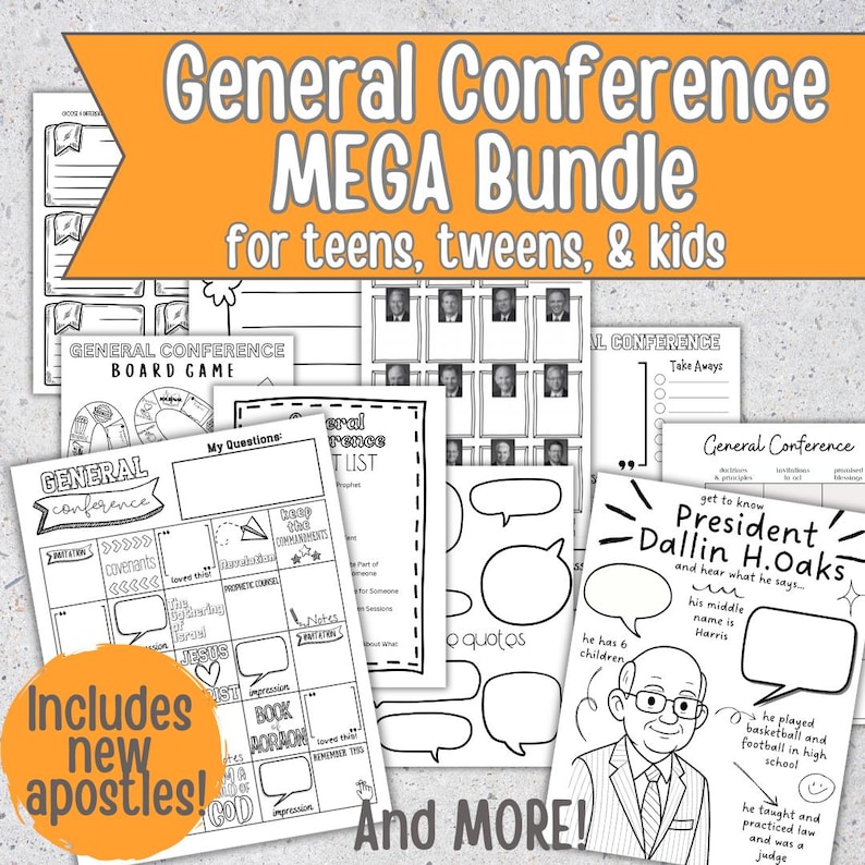 LDS General Conference for Teens and Kids Study Notebook Activities ...