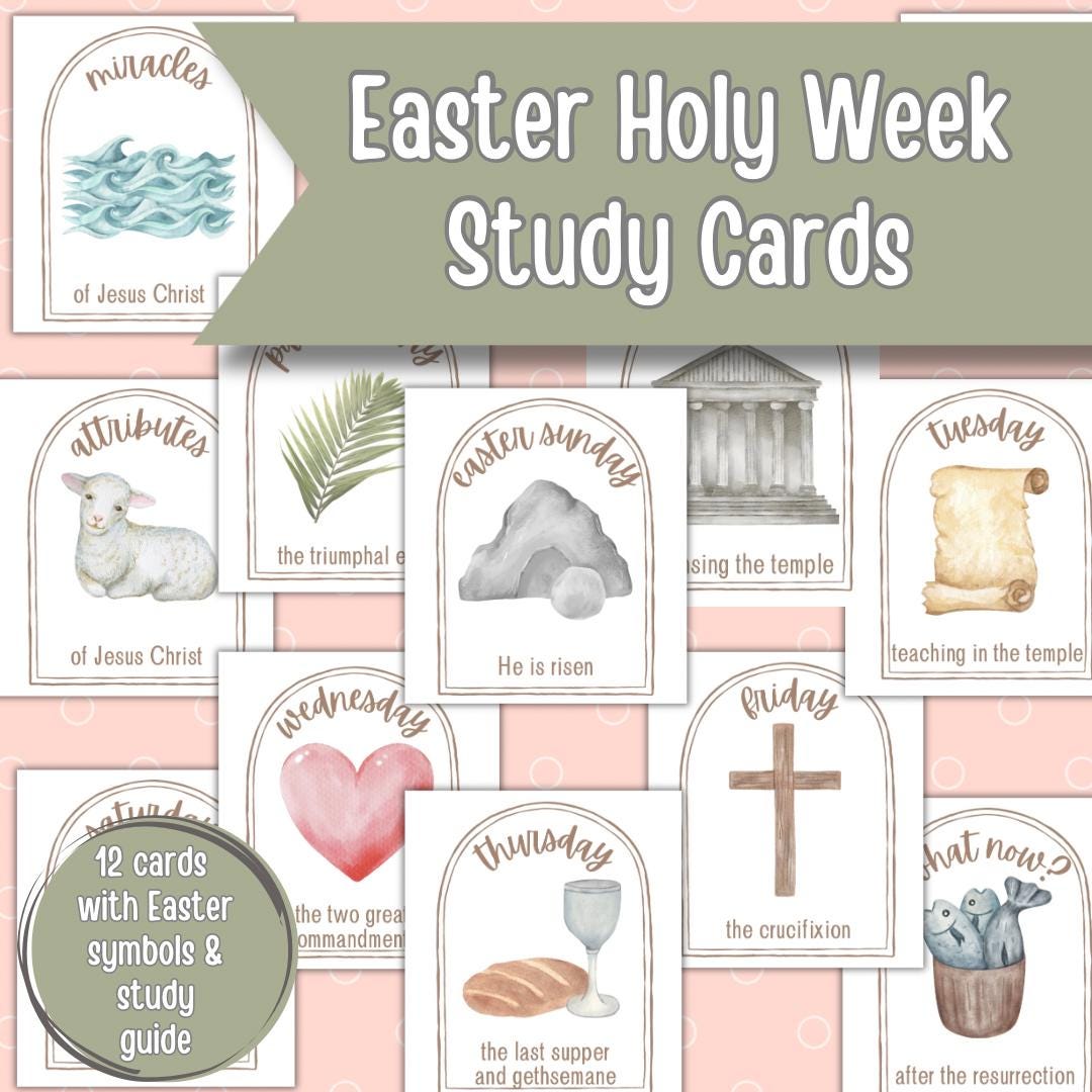 Printable Easter Holy Week Cards | Christian Family Easter Activity ...