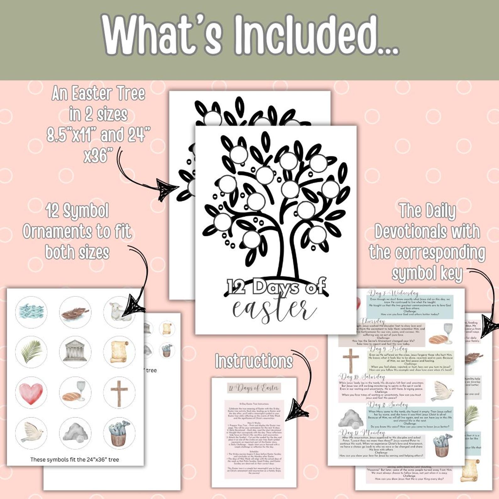 12 Days of Easter Advent Tree Printable Easter Countdown Easter ...