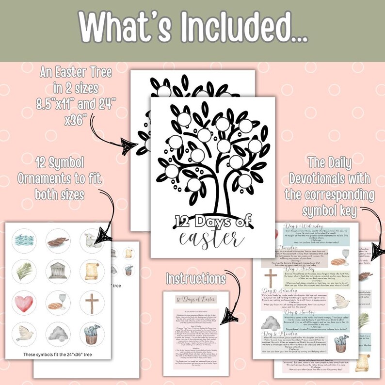 12 Days of Easter Advent Tree Printable Easter Countdown Easter ...