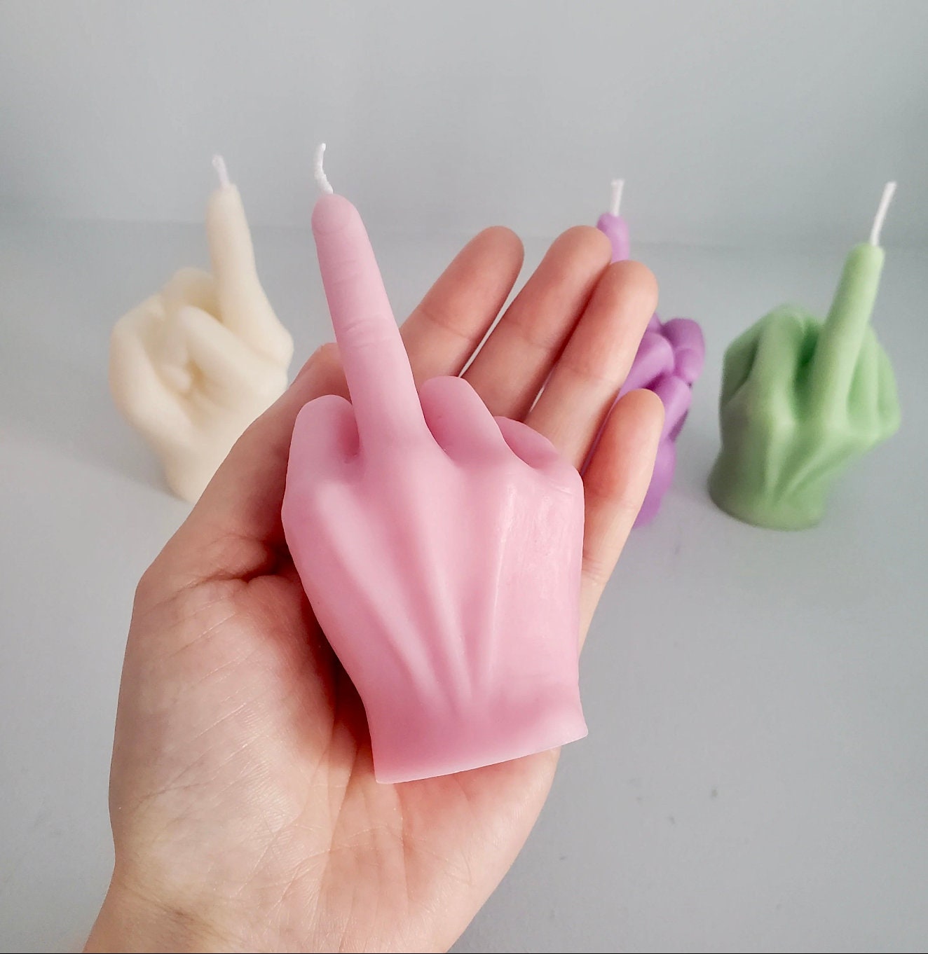 Middle Finger Soy Candle FLIP OFF Sign Wax Art, Protest, Defiance ...