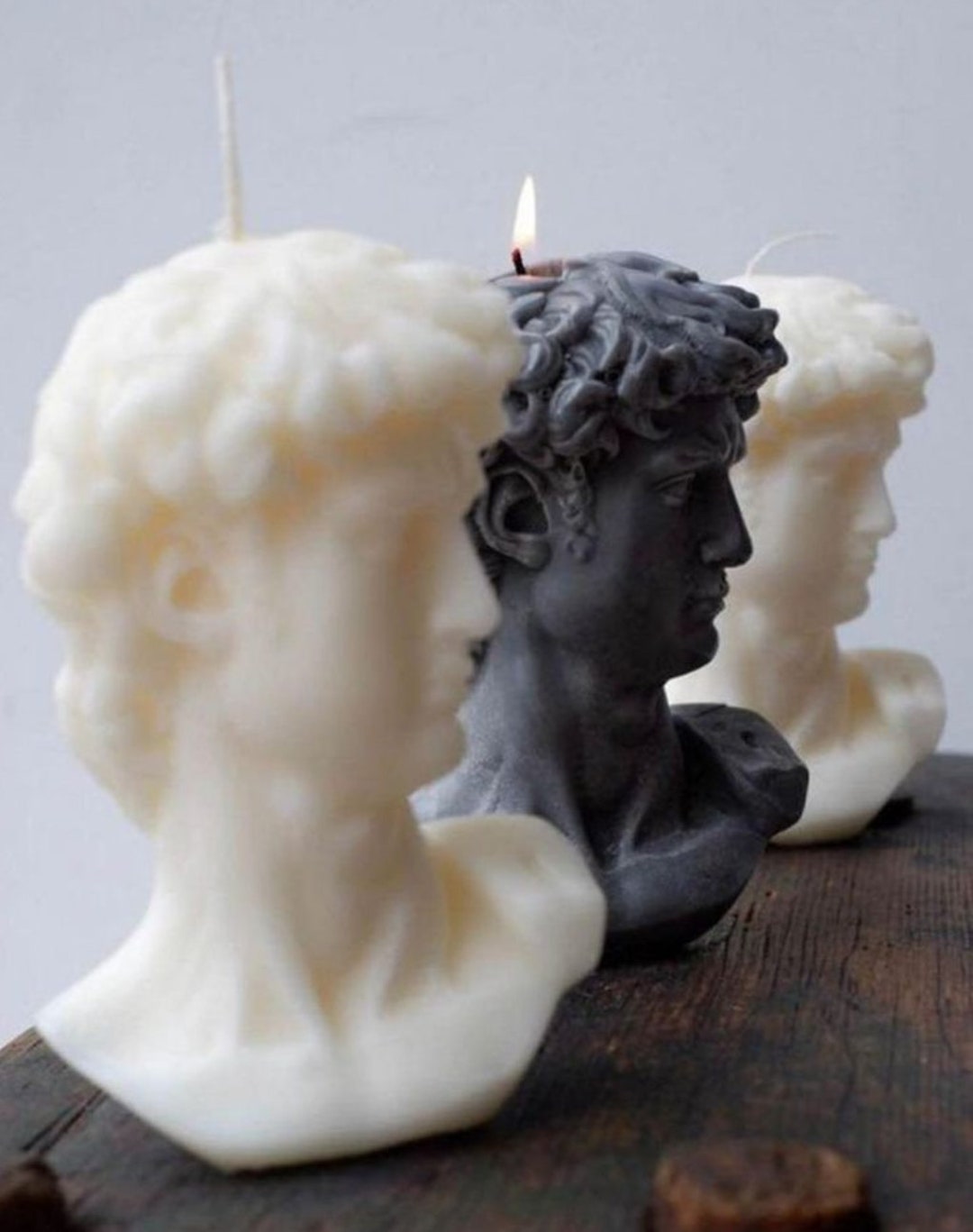 David Bust Soy Candle, Renaissance Sculpture, Art Decor - Etsy