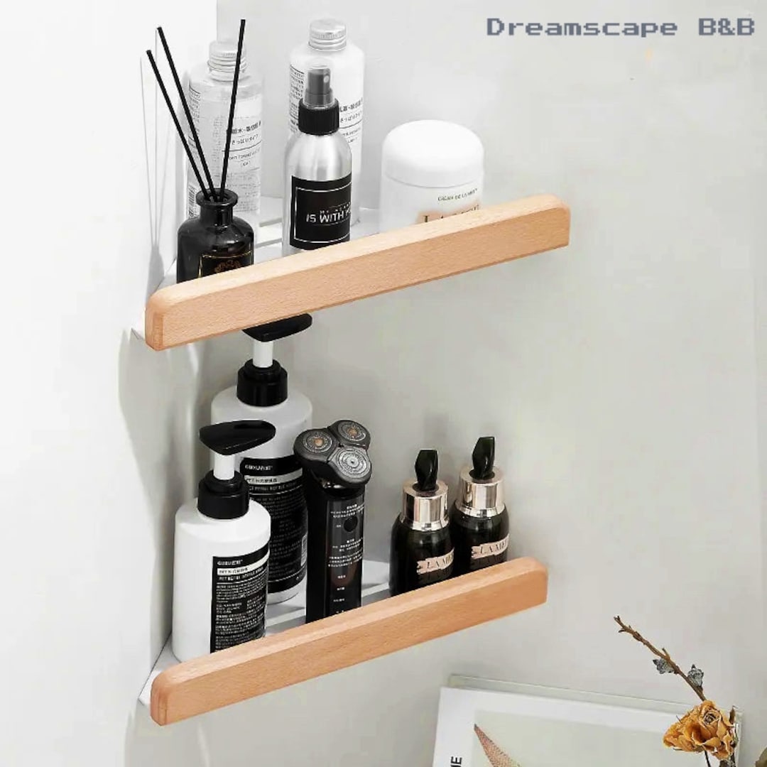 Corner Floating Shelf Wall Mount Bathroom Storage Rack - Etsy