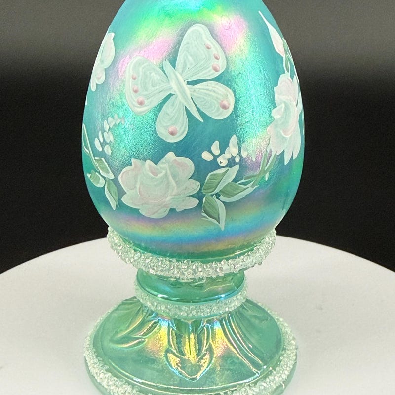 Green Fenton Pedestal Glass - Etsy