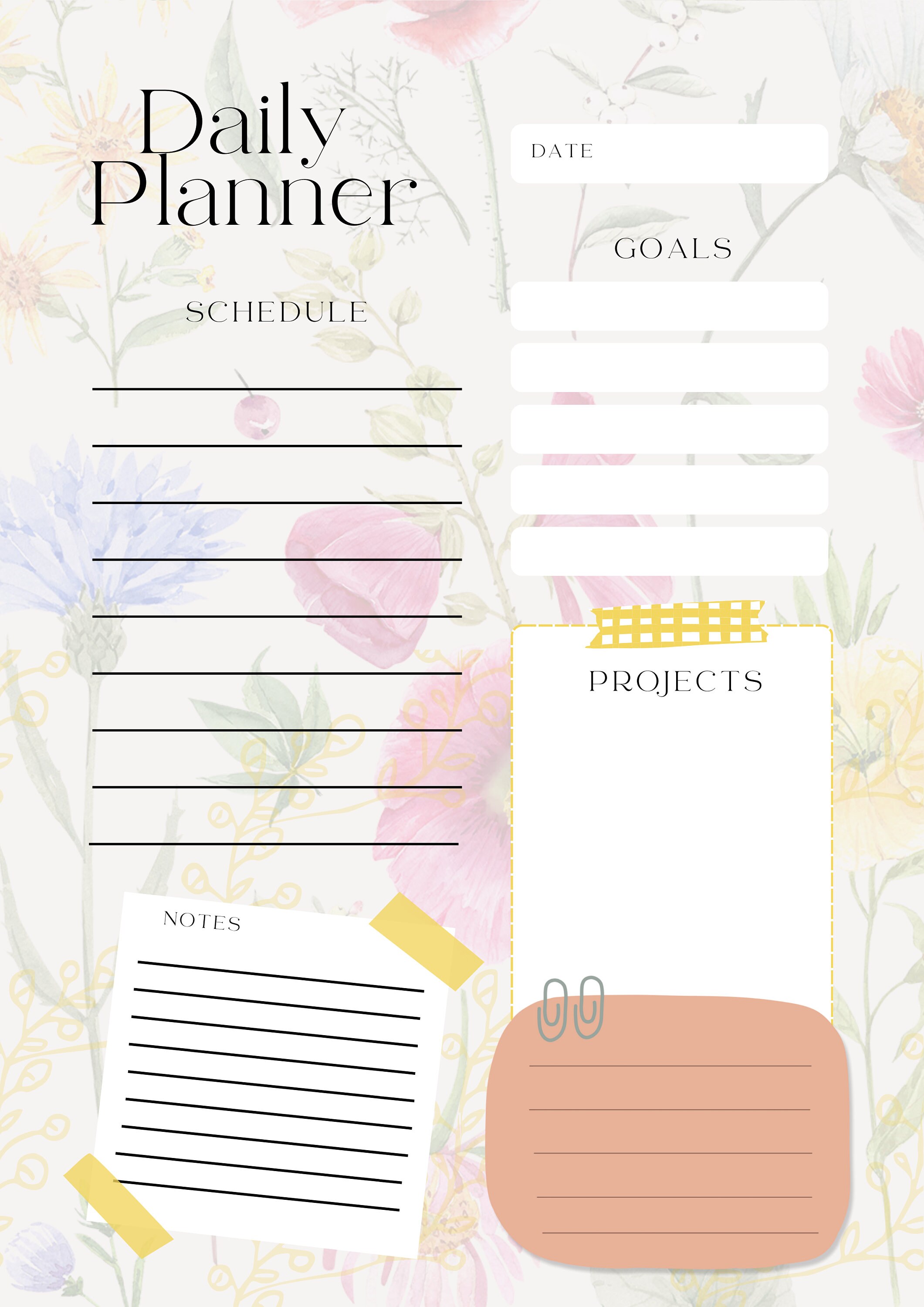 Printable Digital Planner, Life Organizer, Weekly and Monthly Schedule ...