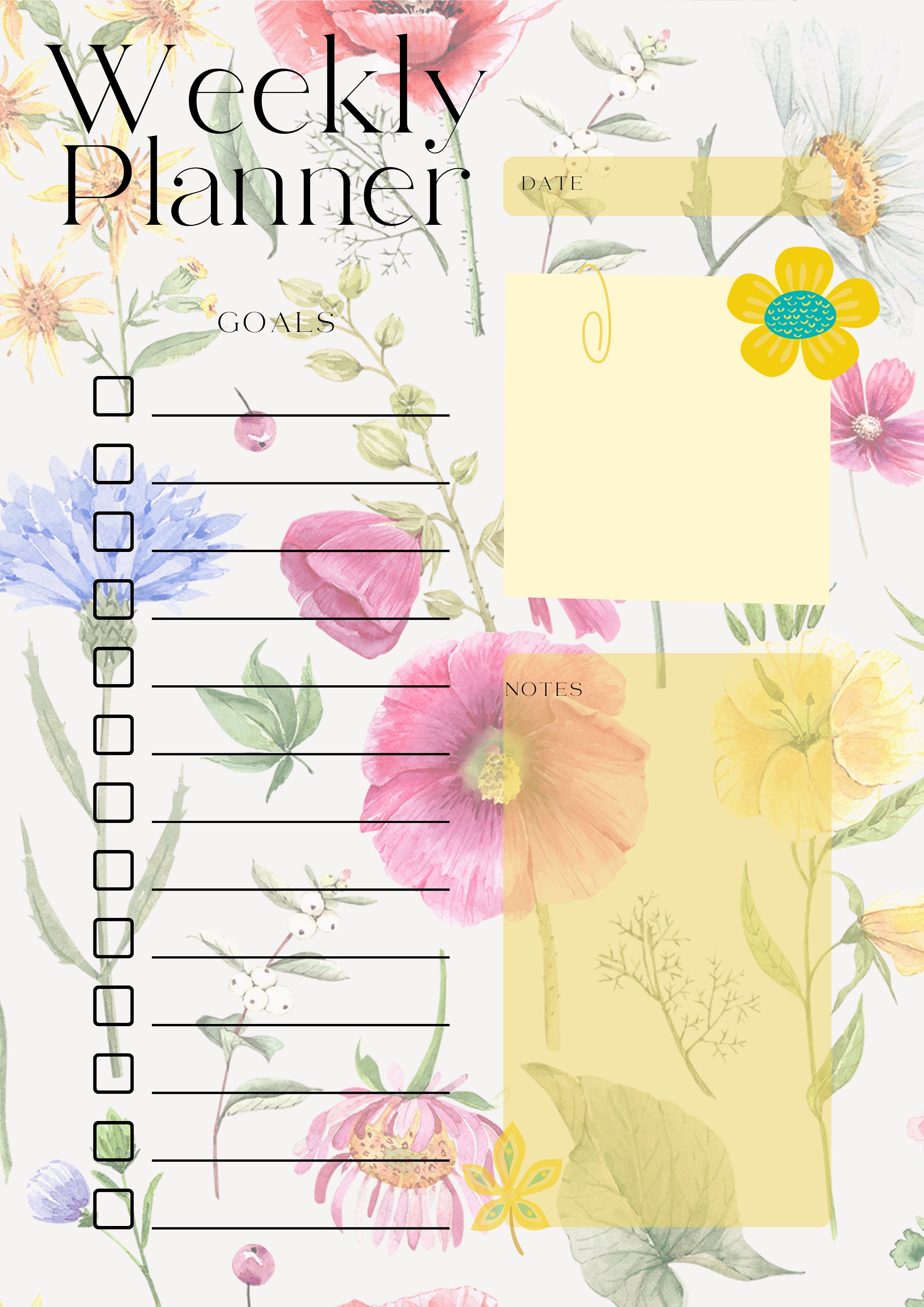 Printable Digital Planner, Life Organizer, Weekly and Monthly Schedule ...