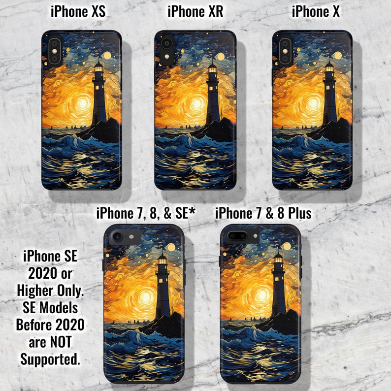 Van Gogh Inspired Lighthouse Tough iPhone Case, iPhone 16 Iphone, Pro ...