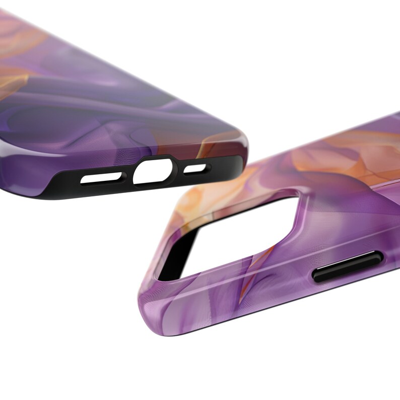 Abstract Purple and Gold Tough iPhone Case, Protective Phone Cover ...