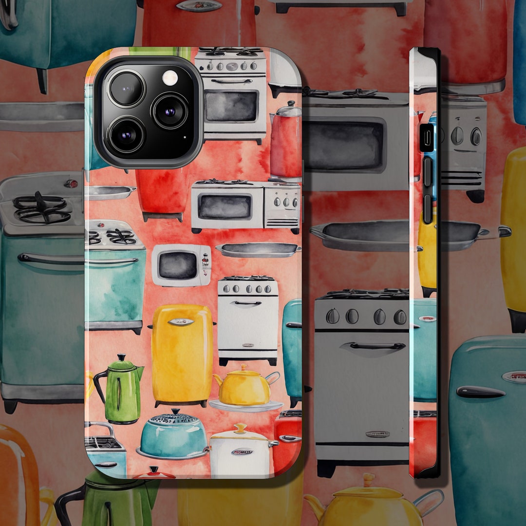 Vintage Kitchen Appliances Watercolor Collage Tough iPhone Case ...