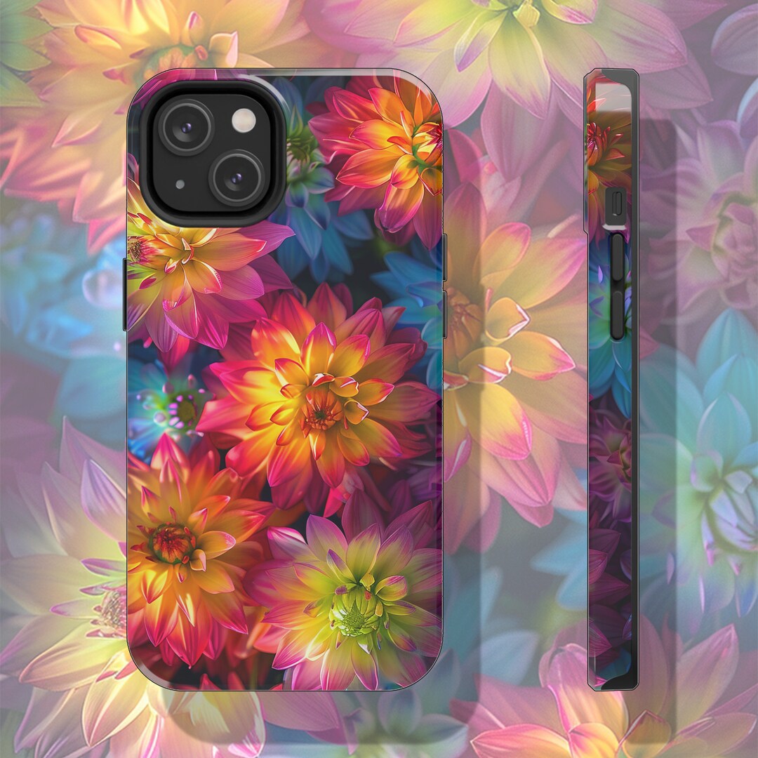 Gorgeous Shooting Star Dahlia Tough iPhone Case, Colorful Floral Cover ...