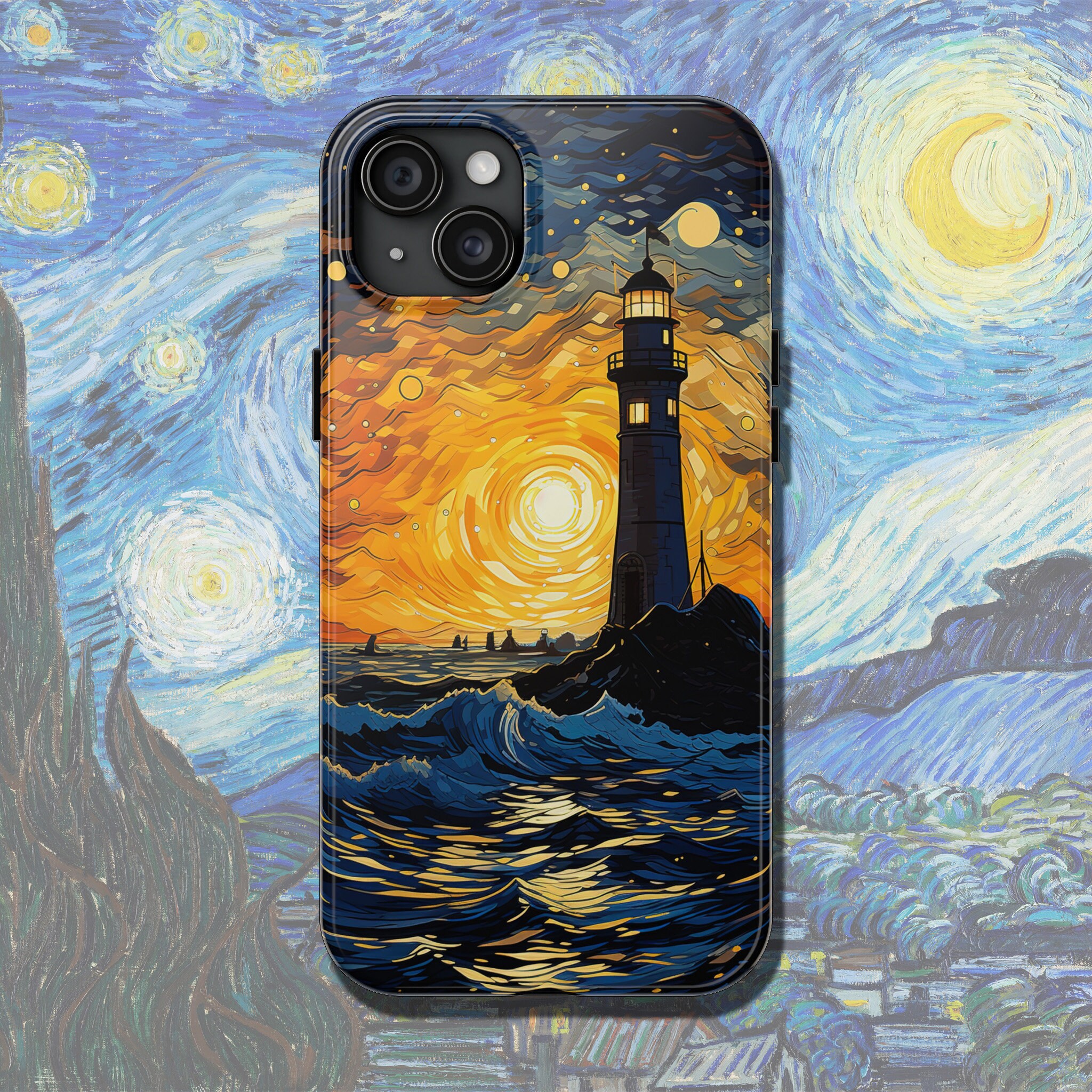 Van Gogh Inspired Lighthouse Tough iPhone Case iPhone 15 Case iPhone 14 ...