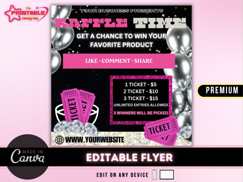 Christmas Raffle Flyer, Christmas Flyer, DIY Flyer Design Template ...