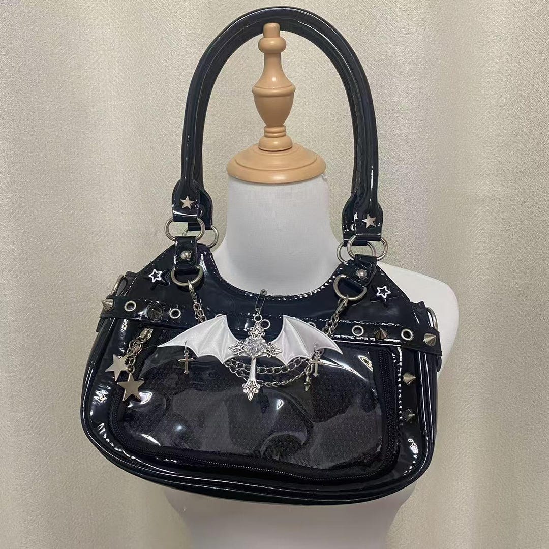 Super Cute Leather Ita Bag Punk Bat Ita Shoulder Bag Handmade Remake ...