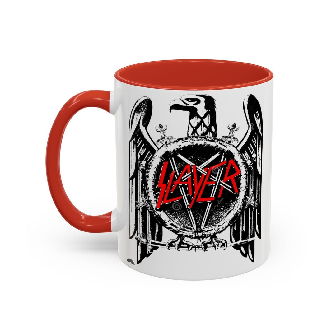 Slayer Band Logo Mug Eagle & Swords Emblem Collectible Coffee Cup - Etsy