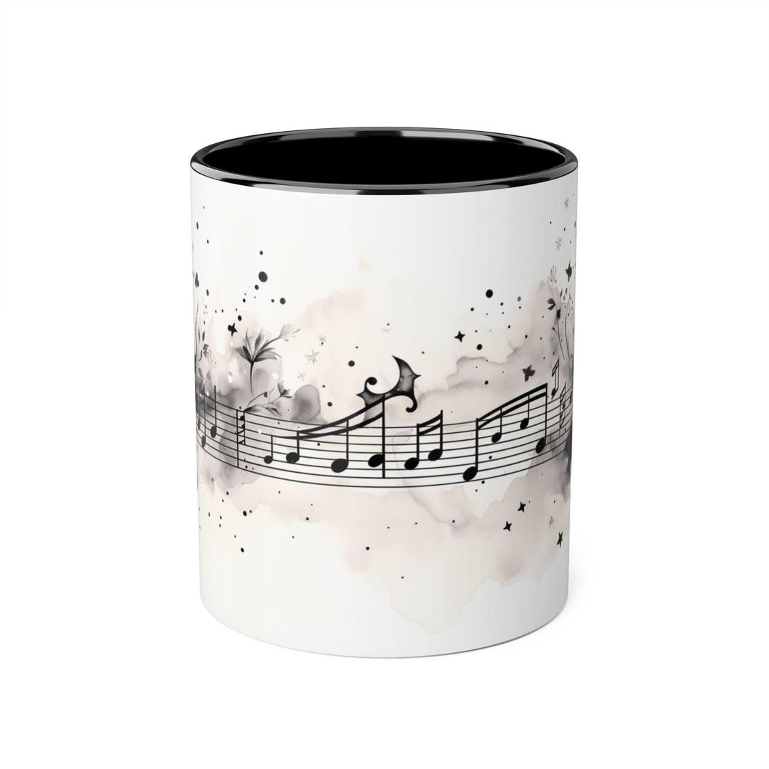 Artistic Music Notes Coffee Mug - Unique Musical Design Drinkware - Etsy