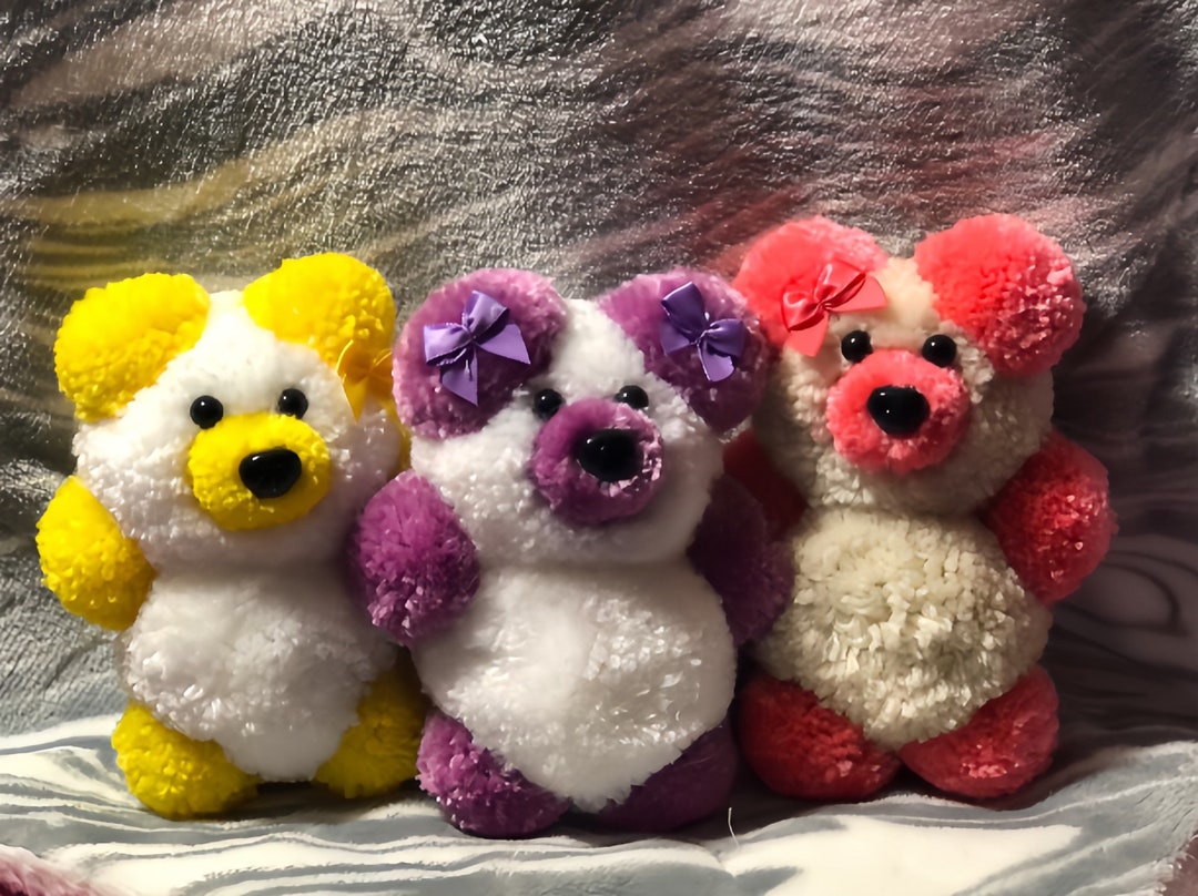 Pom Pom Bears and Bunnies - Etsy