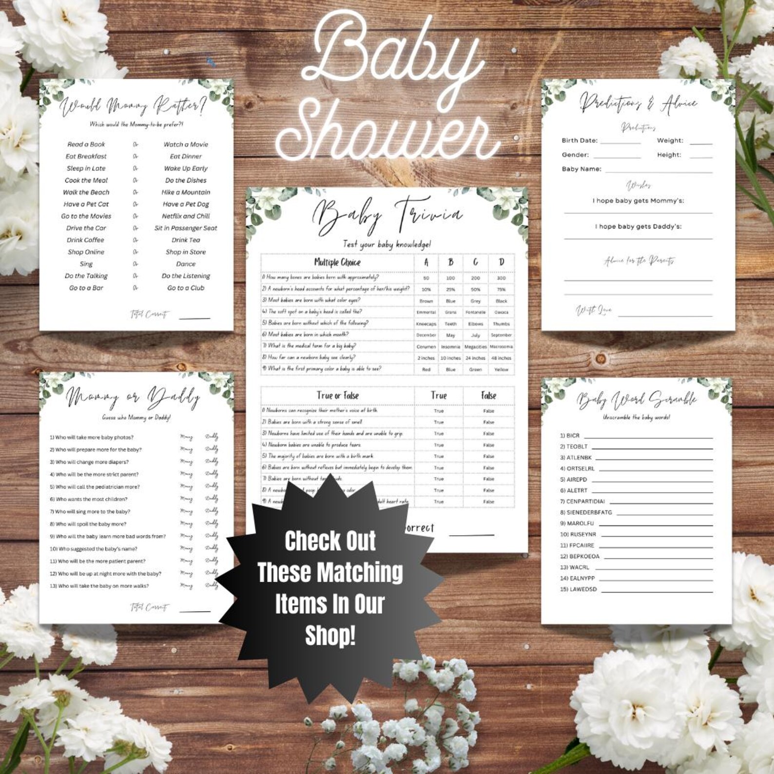 Baby Shower Word Scramble Game (PDF Printable) - Etsy Canada