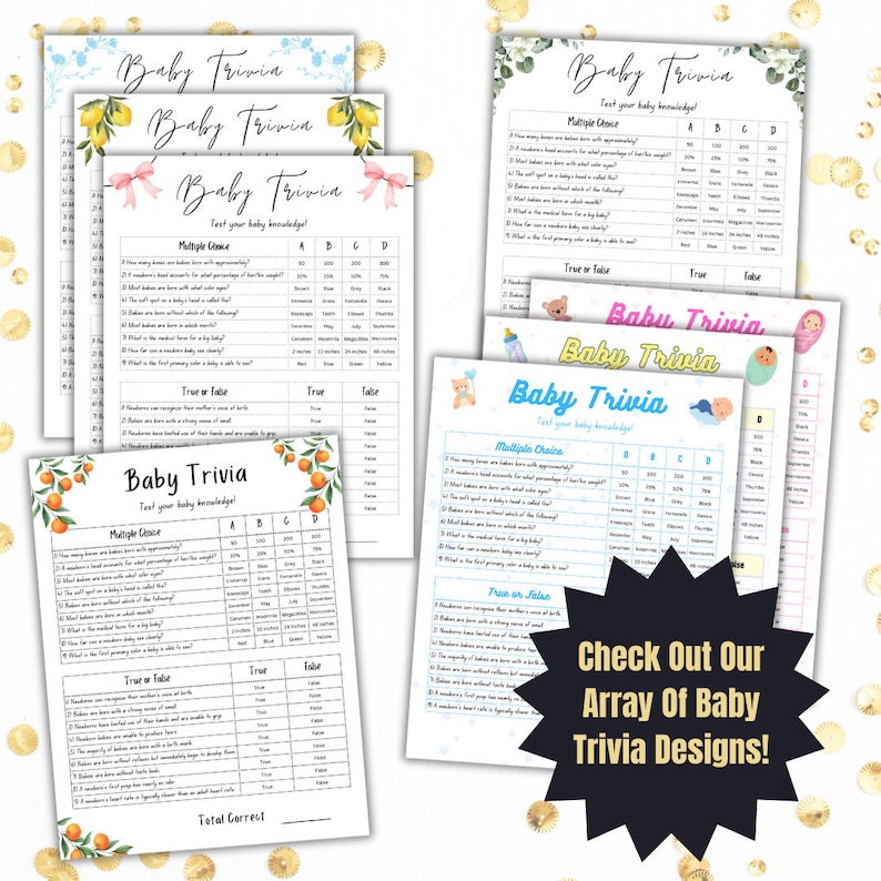 Baby Trivia Shower Game Baby Trivia Baby Shower Game Baby Shower Trivia ...