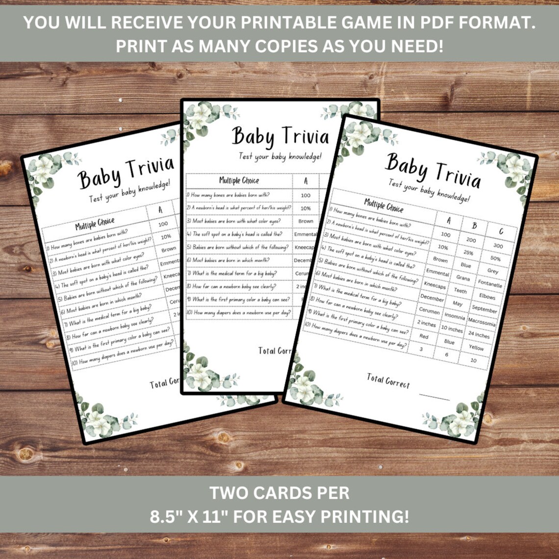 Baby Trivia Shower Game Baby Trivia Baby Shower Game Baby Shower Trivia ...