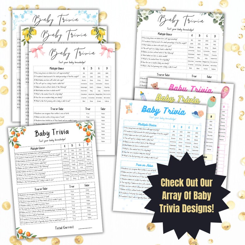 Jungle Safari Baby Trivia Game | Printable Baby Shower Activity ...