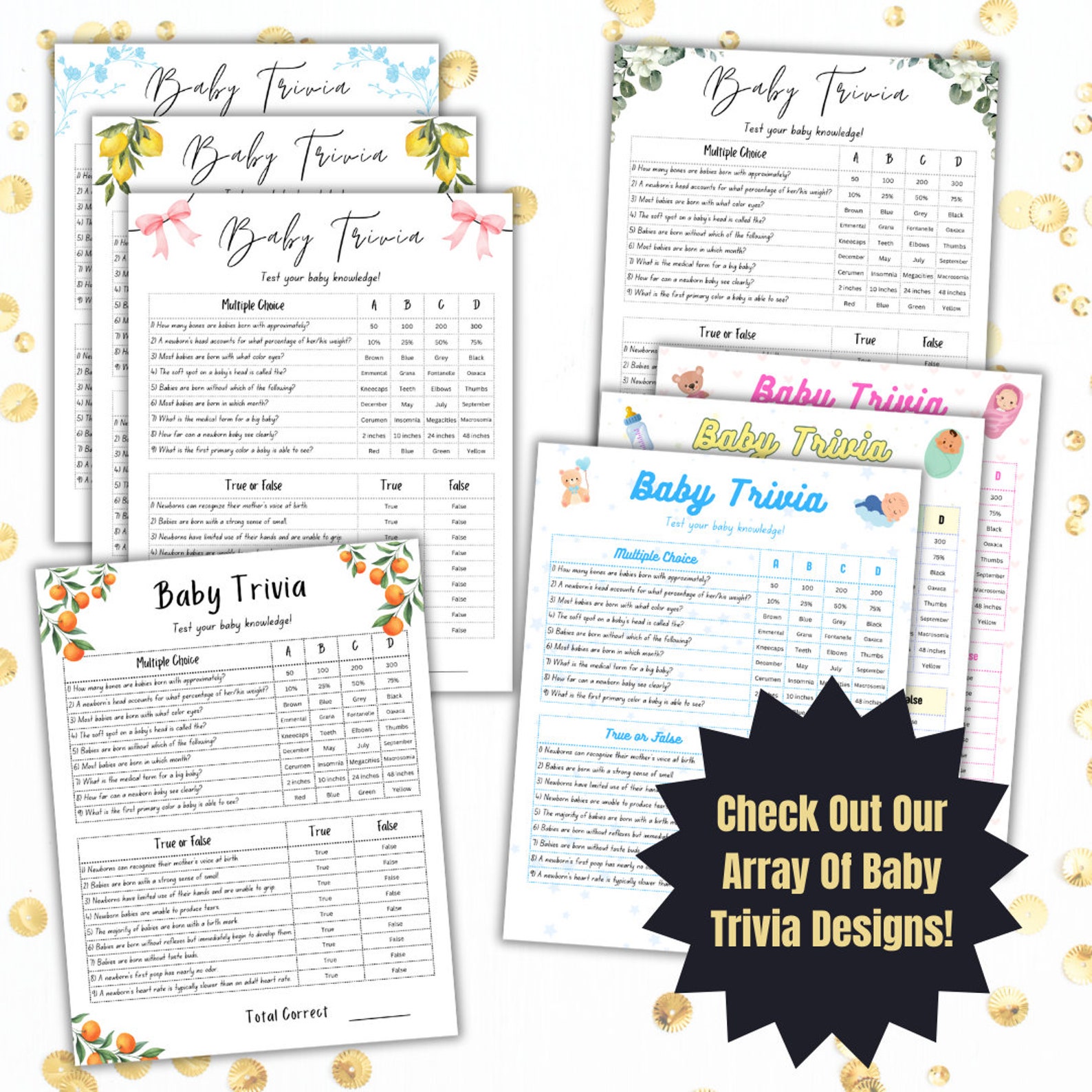 Baby Trivia Shower Game Baby Trivia Baby Shower Game Baby Shower Trivia ...