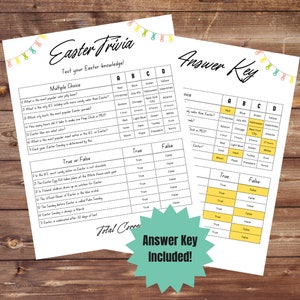 Easter Trivia Non Religious Easter Game Printable Secular Adult Teen ...