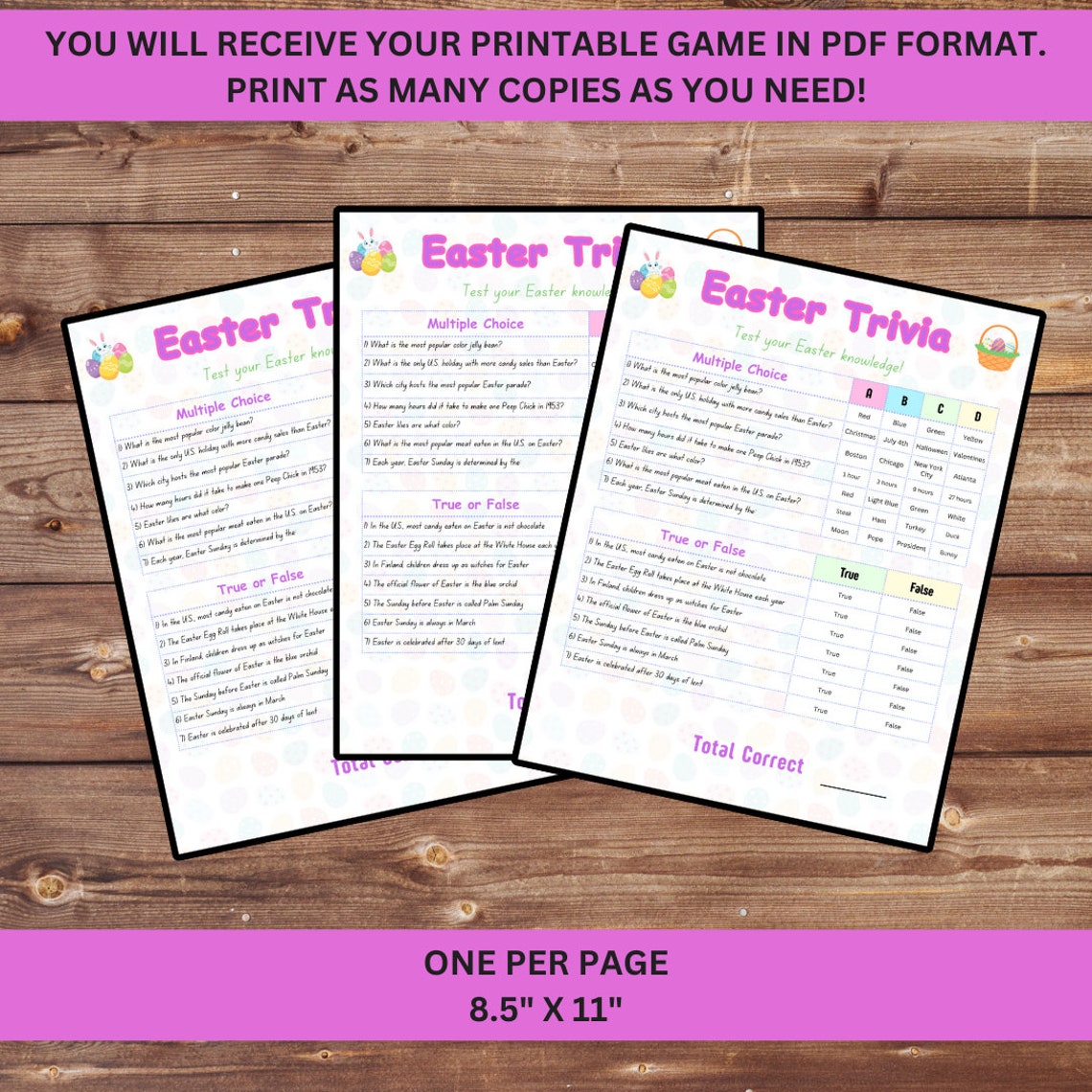 Easter Trivia Game Easter Printable Gaming for Easter Activity Easter ...