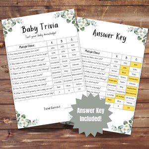 Baby Trivia Shower Game Baby Trivia Baby Shower Game Baby Shower Trivia ...