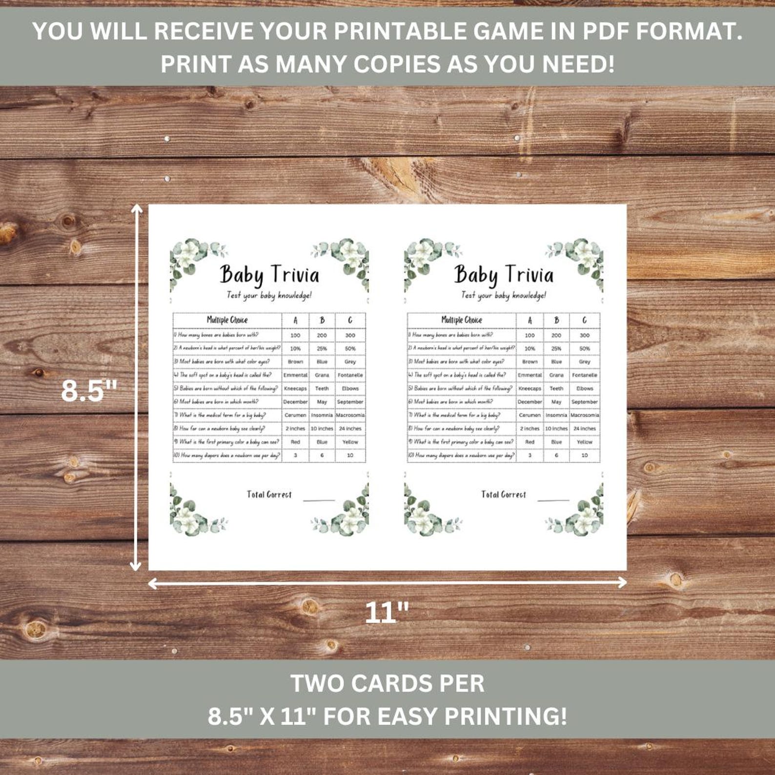 Baby Trivia Shower Game Baby Trivia Baby Shower Game Baby Shower Trivia ...