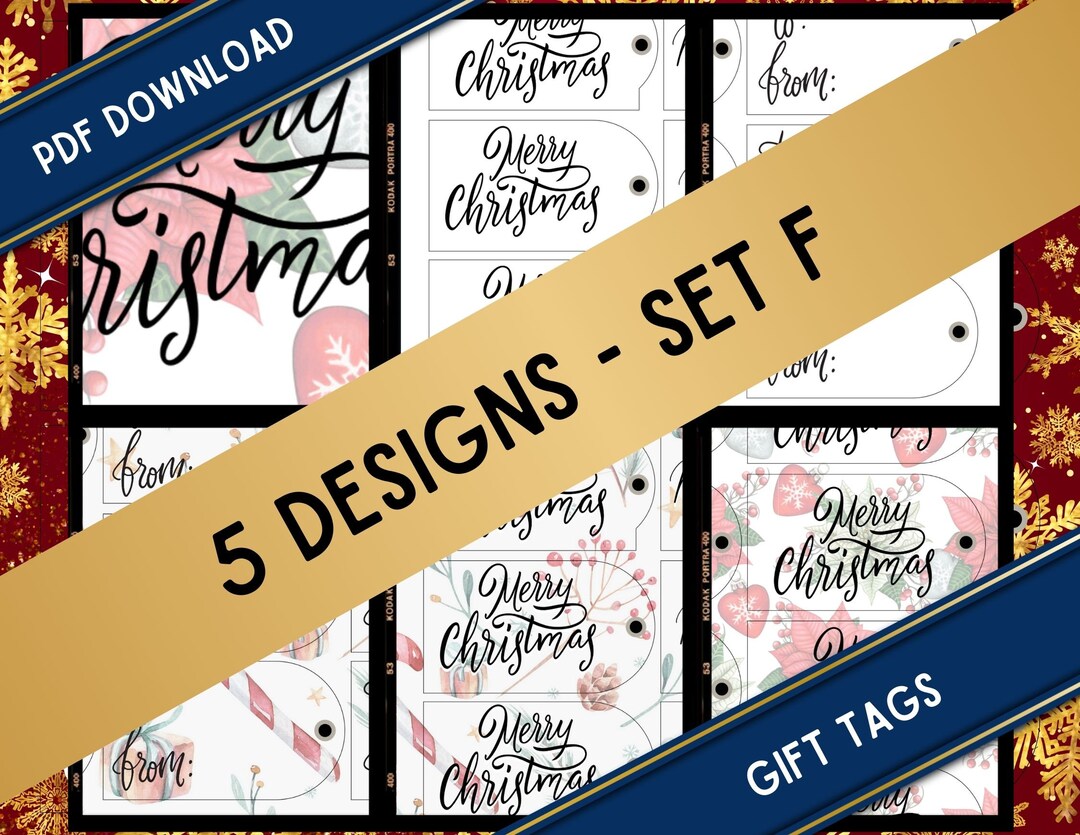 Poinsettia Printable Christmas Gift Tags - Festive Holiday Labels for ...