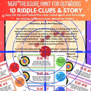 Dart Blaster Treasure Hunt: Rhyming Clues, Color-coded (printable PDF ...