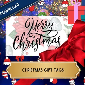 Poinsettia Printable Christmas Gift Tags - Festive Holiday Labels for ...