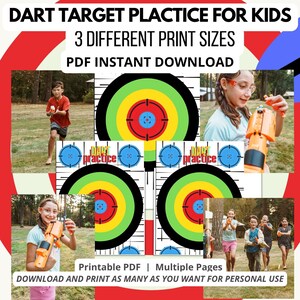 Ultimate Nerf Target PDF, for Suction & Nerf Darts - 3 Sizes (8.5x11 ...