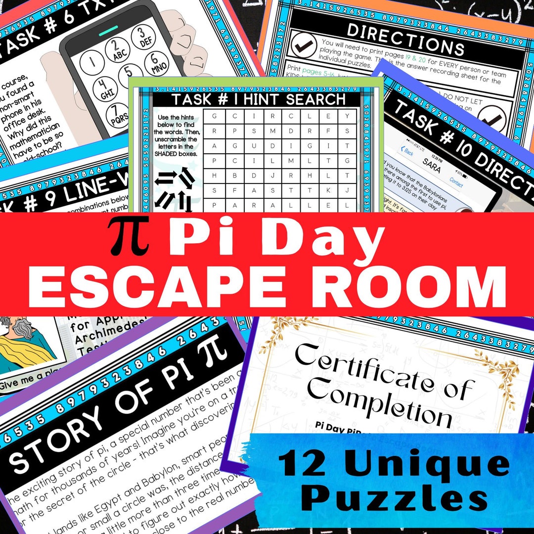 Pi Day Escape Room Pirate Treasure Hunt for Fun Themed Easy Set up No ...