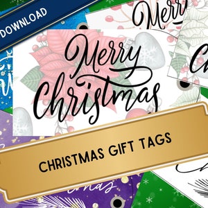 Poinsettia Printable Christmas Gift Tags - Festive Holiday Labels for ...