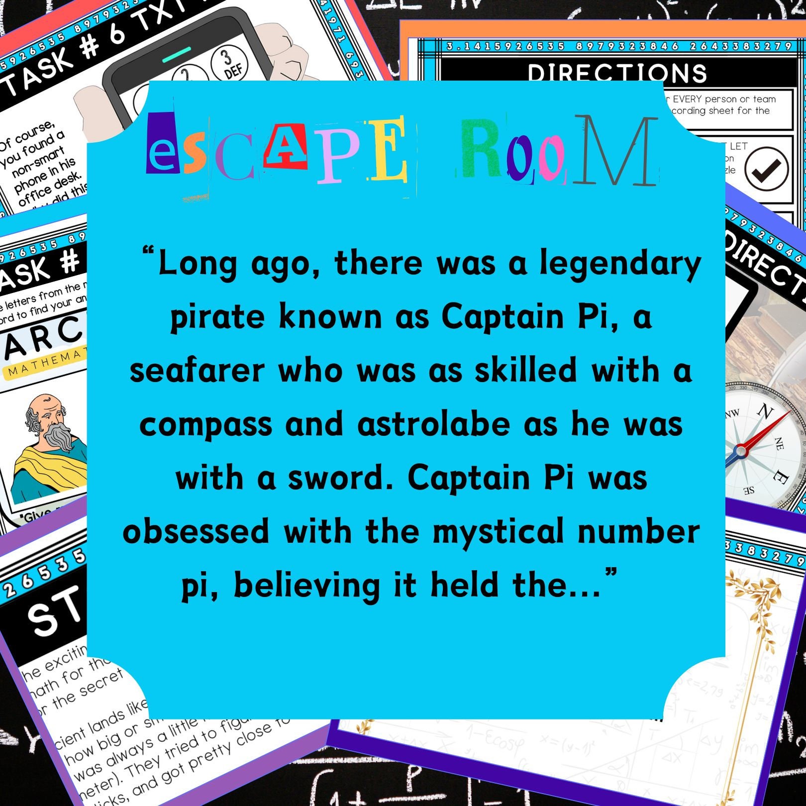 Pi Day Pirate Escape Room: Math Logic Puzzles (PDF Printable) - Etsy