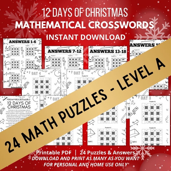 Math Crossword Puzzles With Answers