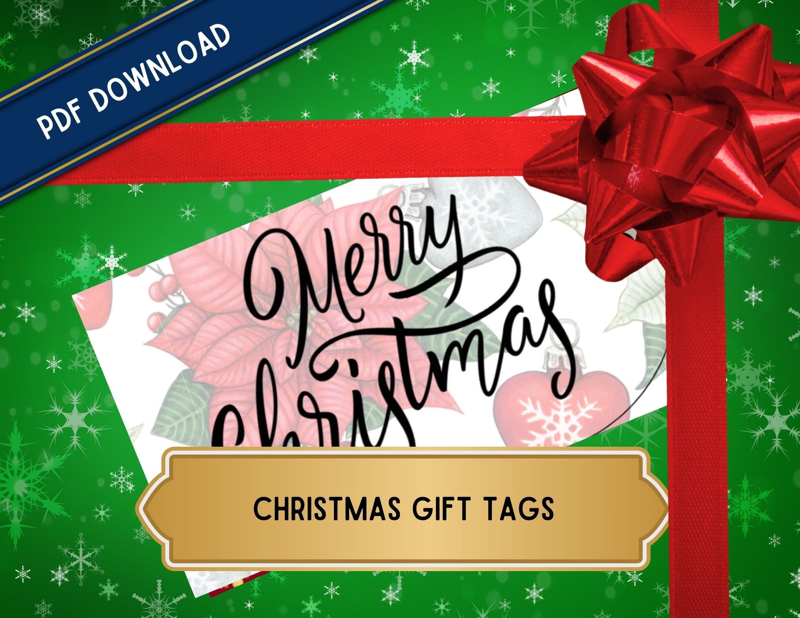 Poinsettia Printable Christmas Gift Tags - Festive Holiday Labels for ...