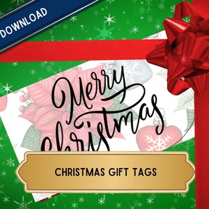 Poinsettia Printable Christmas Gift Tags - Festive Holiday Labels for ...