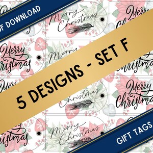 Poinsettia Printable Christmas Gift Tags - Festive Holiday Labels for ...
