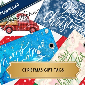 Poinsettia Printable Christmas Gift Tags - Festive Holiday Labels for ...