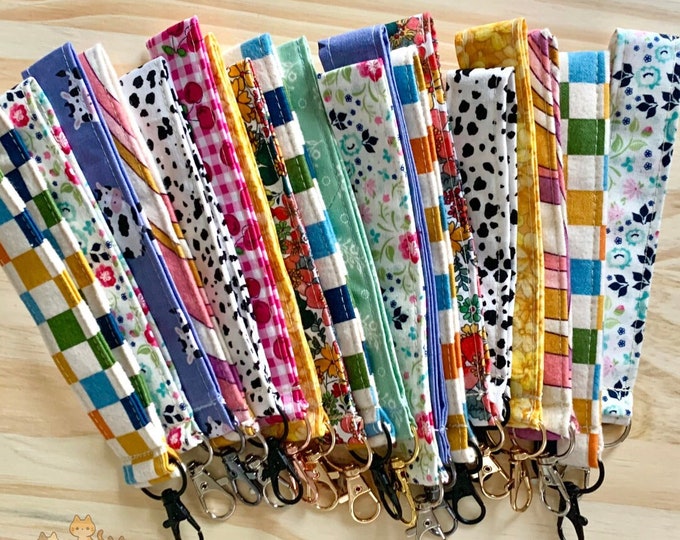Key Fob Wristlet, Keychain, Key Holder, Fabric Key Fob, Cute Keychain ...