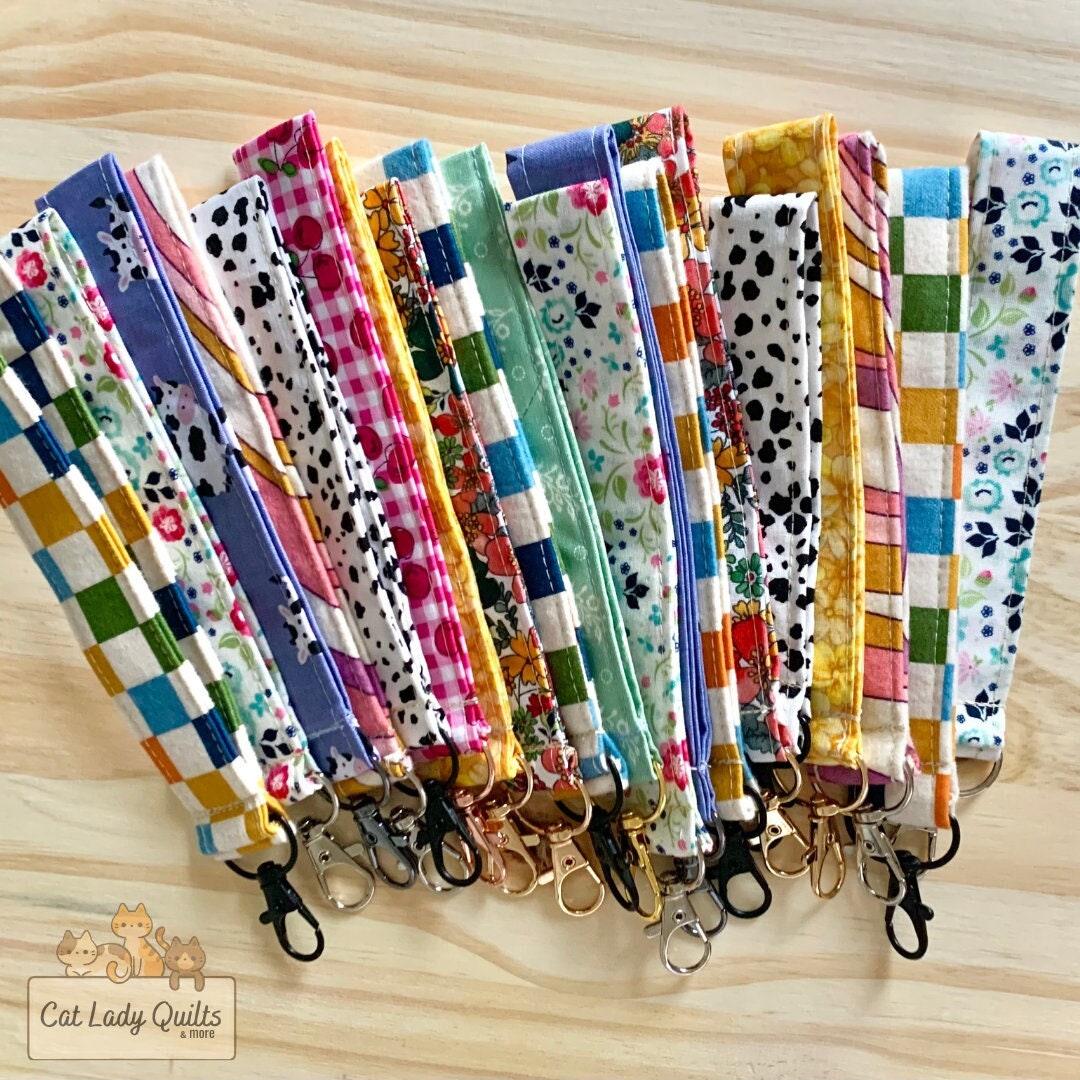 Key Fob Wristlet, Keychain, Key Holder, Fabric Key Fob, Cute Keychain ...
