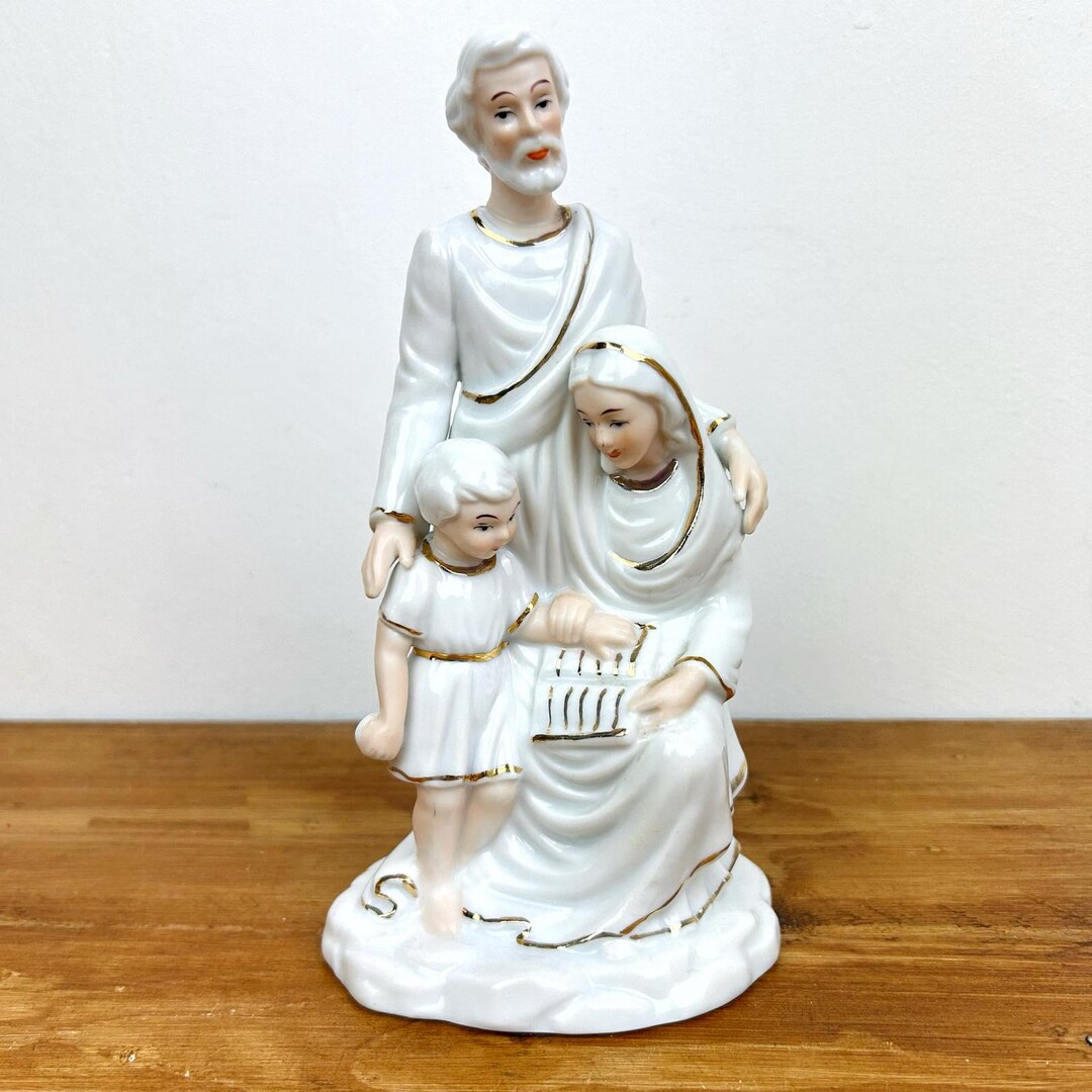 Antique Figurine Holy Family/ Catholic Religious Porcelain Statue ...