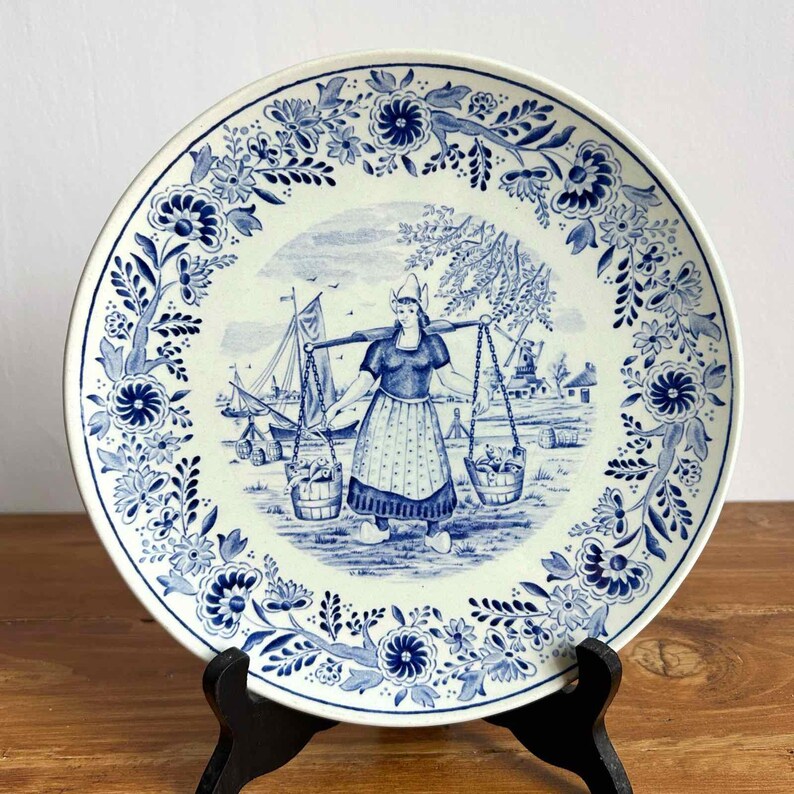 SET of 2 Vintage Boch Delft Belgium Wall Plates / Rare Delft Boch ...