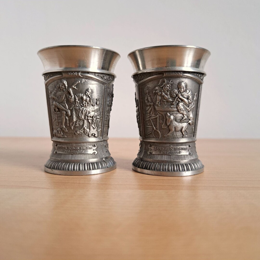 Set of Two BMF Zinn Pewter Wine Glasses/ Tin Water Cup /vintage ...